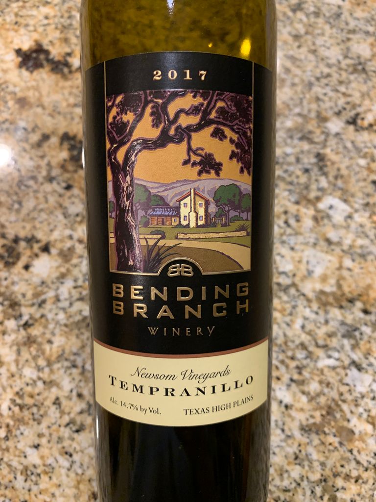 2019 Bending Branch Winery Tempranillo Newsom Vineyards, USA, Texas ...