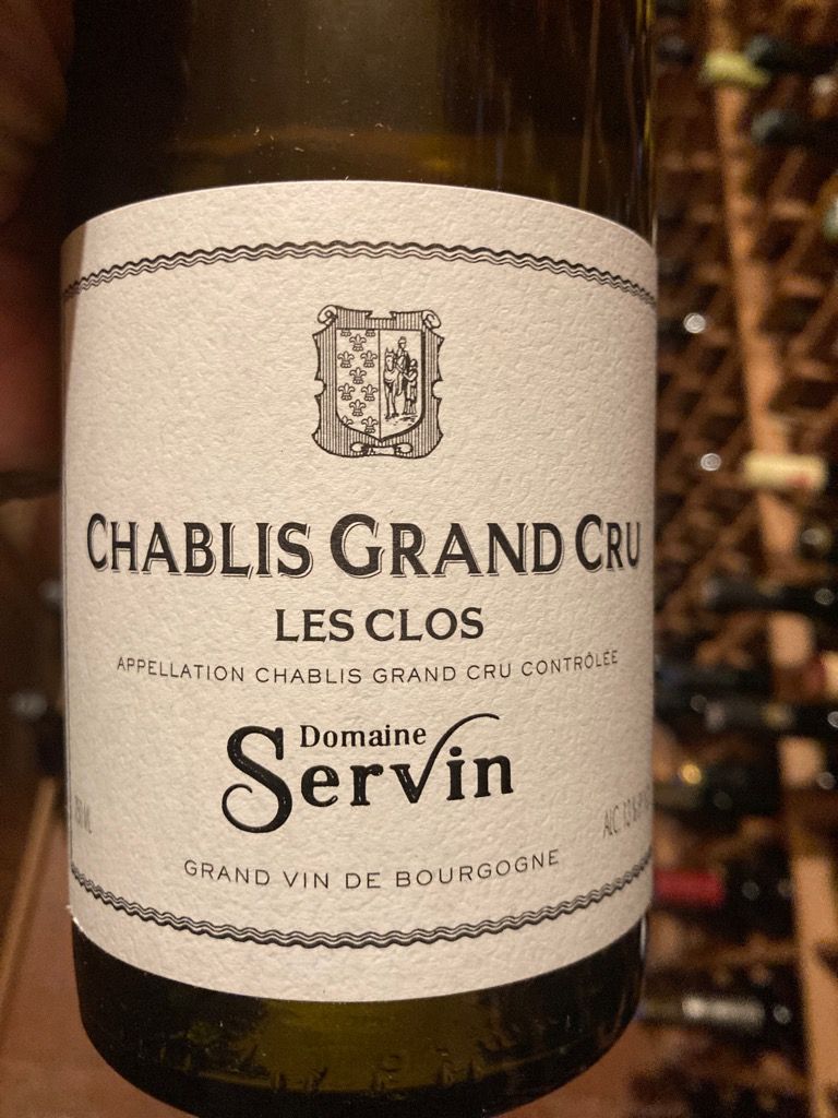 2020 Domaine Servin Chablis Grand Cru Les Clos, France, Burgundy ...