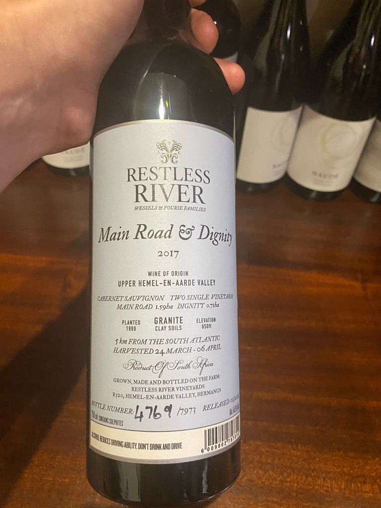 2017 Wessels Family Restless River Cabernet Sauvignon Main Road ...