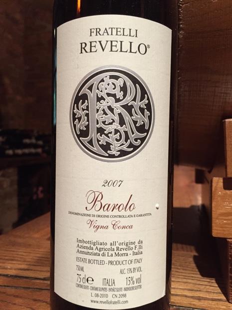 2007 Fratelli Revello Barolo Vigna Conca, Italy, Piedmont, Langhe ...