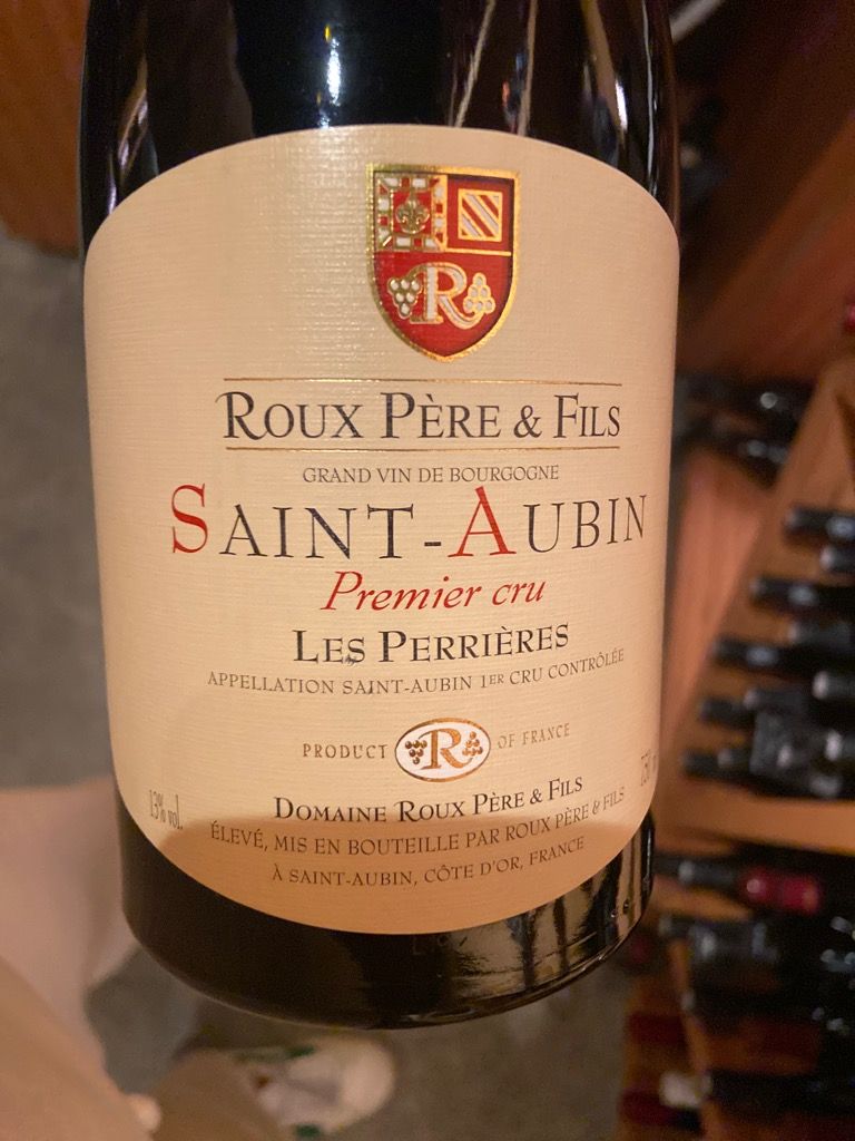 2019 Roux Père & Fils Saint-Aubin 1er Cru Les Perrières, France ...