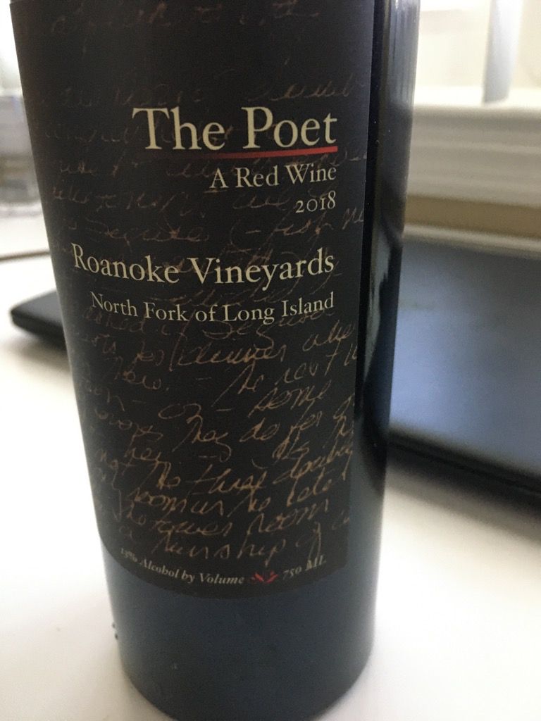 2020 Roanoke Vineyards The Poet, USA, New York, Long Island, North Fork ...