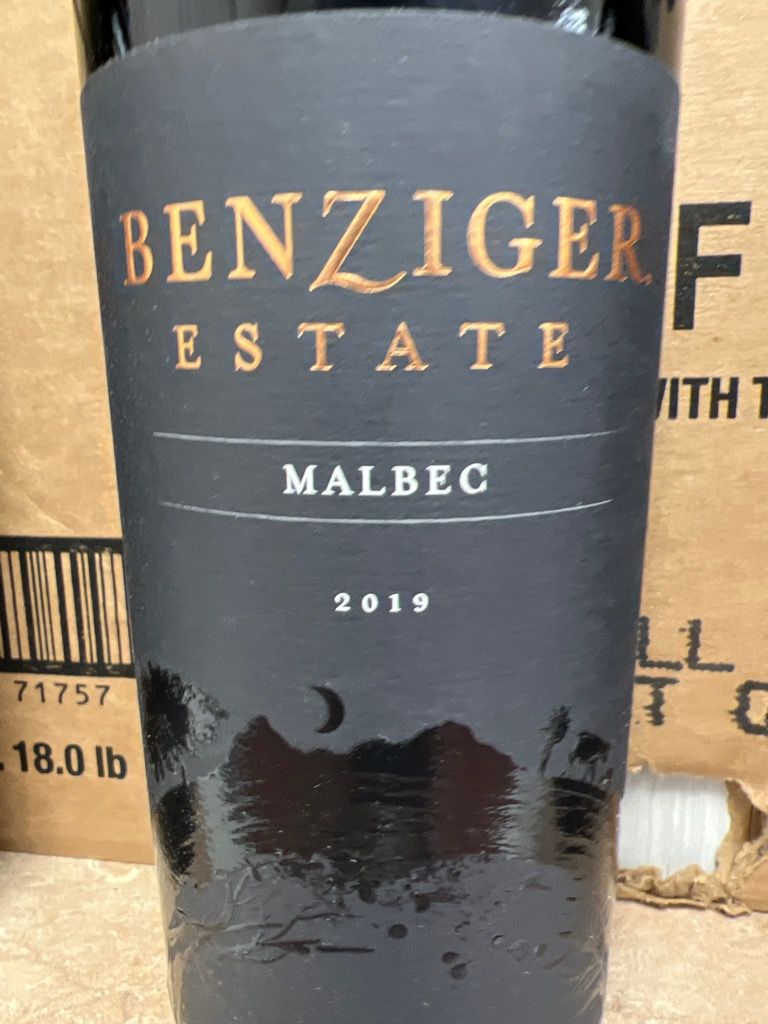 2019 Benziger Family Winery Malbec Estate, USA, California, Sonoma ...