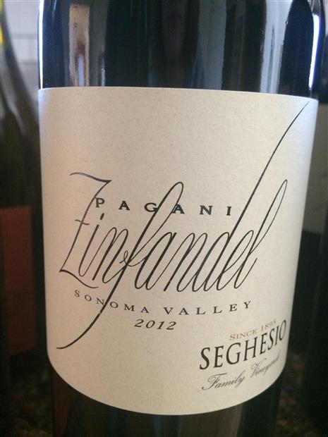2012 Seghesio Family Vineyards Zinfandel Pagani Ranch, USA, California ...