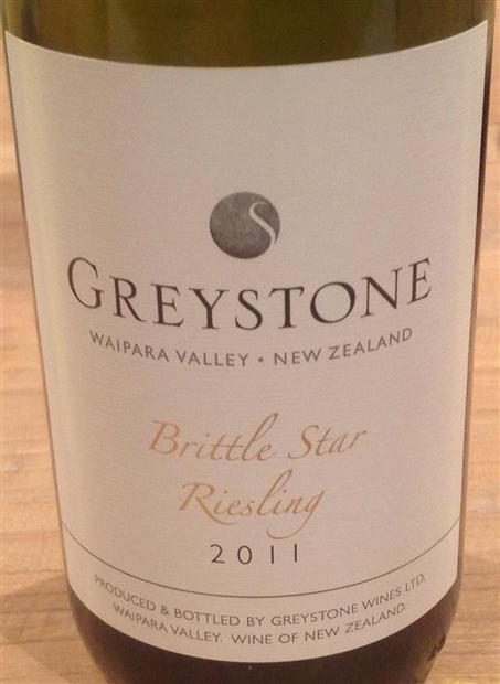 2011 Greystone / Grey's Peak Riesling Brittle Star, New Zealand, South ...