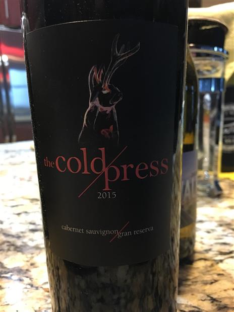 2015 TR Wines Cabernet Sauvignon The Cold Press Gran Reserva, Chile ...