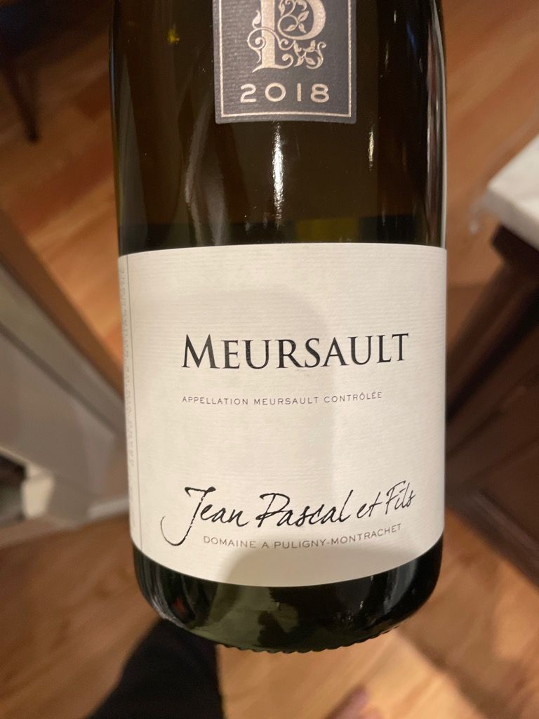2019 Domaine Jean Pascal et Fils Meursault, France, Burgundy, Côte de ...