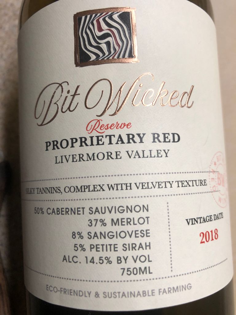 2018 Bit Wicked Proprietary Red Blend USA California San Francisco 2018-bit-wicked-proprietary-red-blend-usa-california-san-francisco