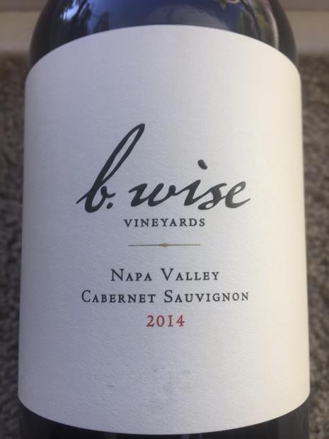 2014 B. Wise Vineyards Cabernet Sauvignon Coombsville, USA, California ...