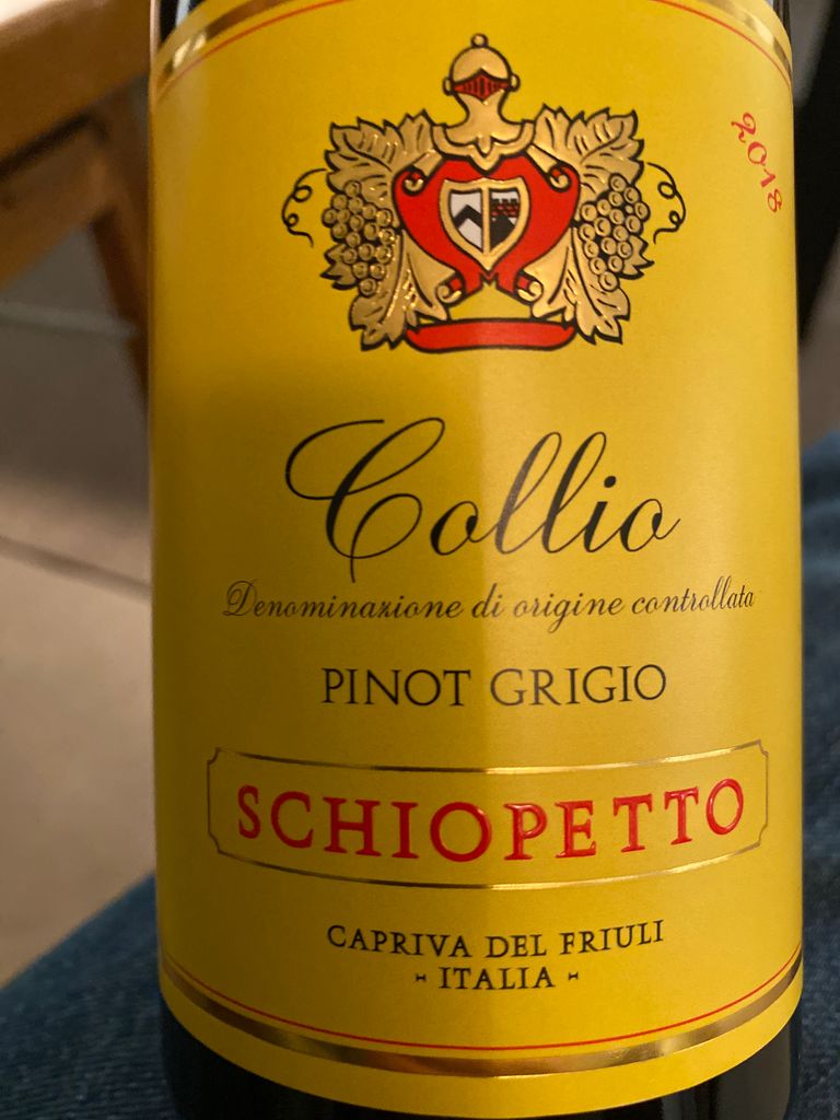 2018 Schiopetto Collio Pinot Grigio, Italy, Friuli-Venezia Giulia ...