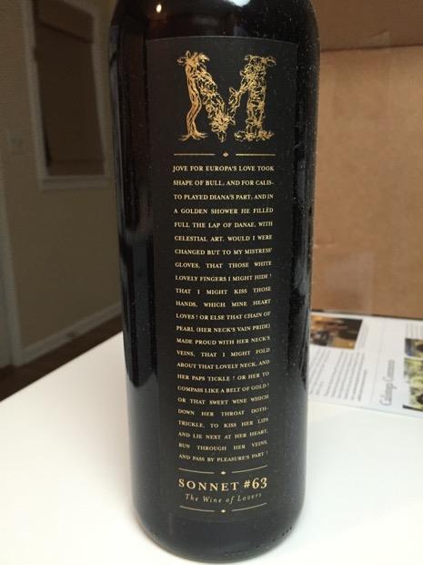 2011 Madrigal Family Winery Red Wine Sonnet 63, USA, California, Napa ...
