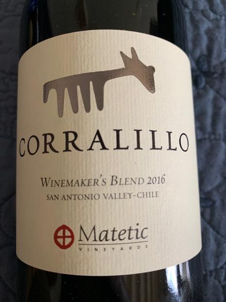 2016 Matetic Vineyards Corralillo Winemaker's Blend, Chile, San Antonio ...