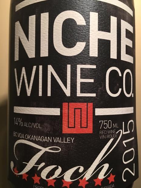 2015 Niche Wine Co. Foch, Canada, British Columbia, Okanagan Valley ...
