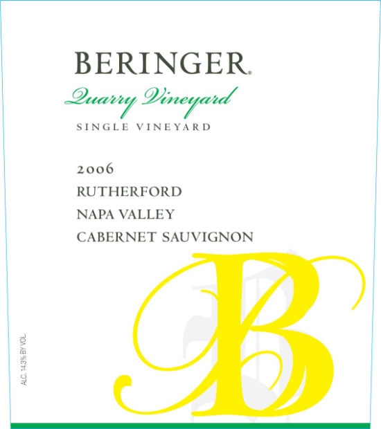 2006 Beringer Vineyards Cabernet Sauvignon Quarry Vineyard, USA ...