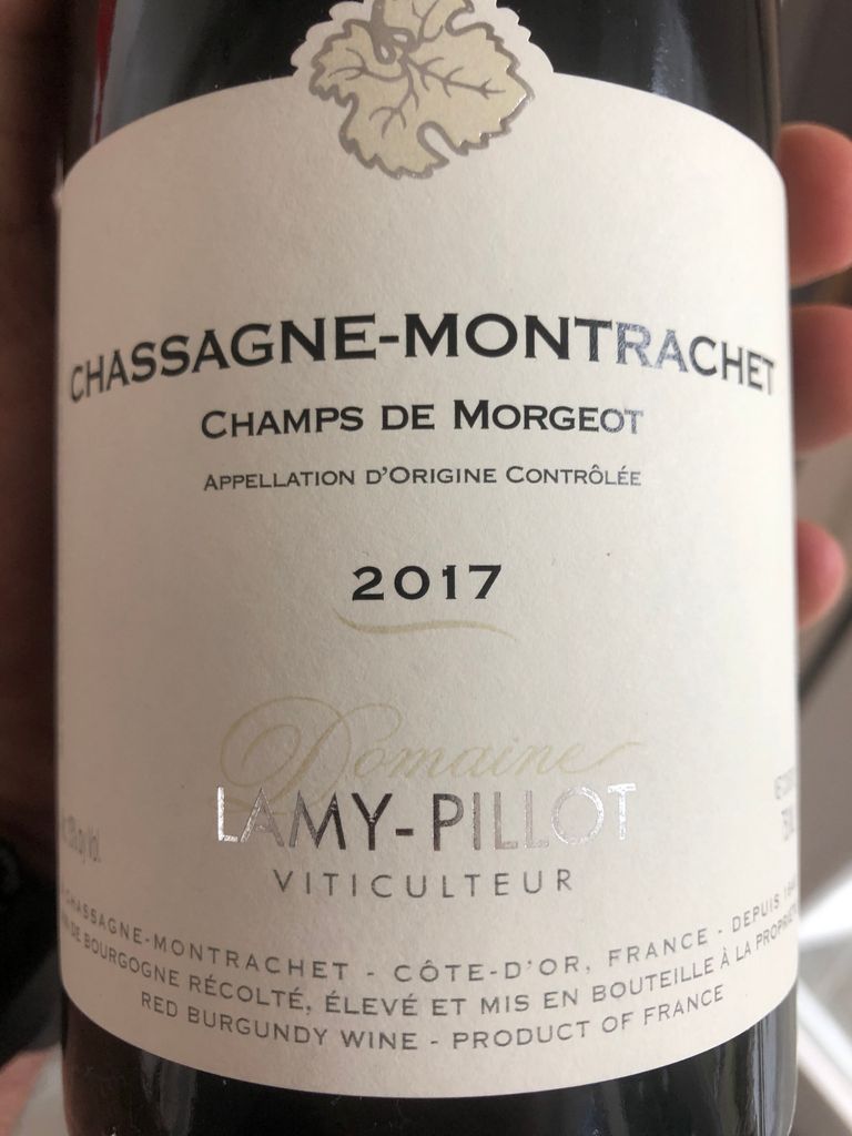 2018 Domaine Lamy-Pillot Chassagne-Montrachet Champs de Morgeot Rouge ...