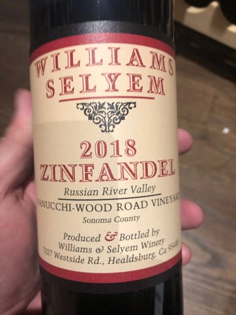 2018 Williams Selyem Zinfandel Fanucchi Wood Road Vineyard, USA ...