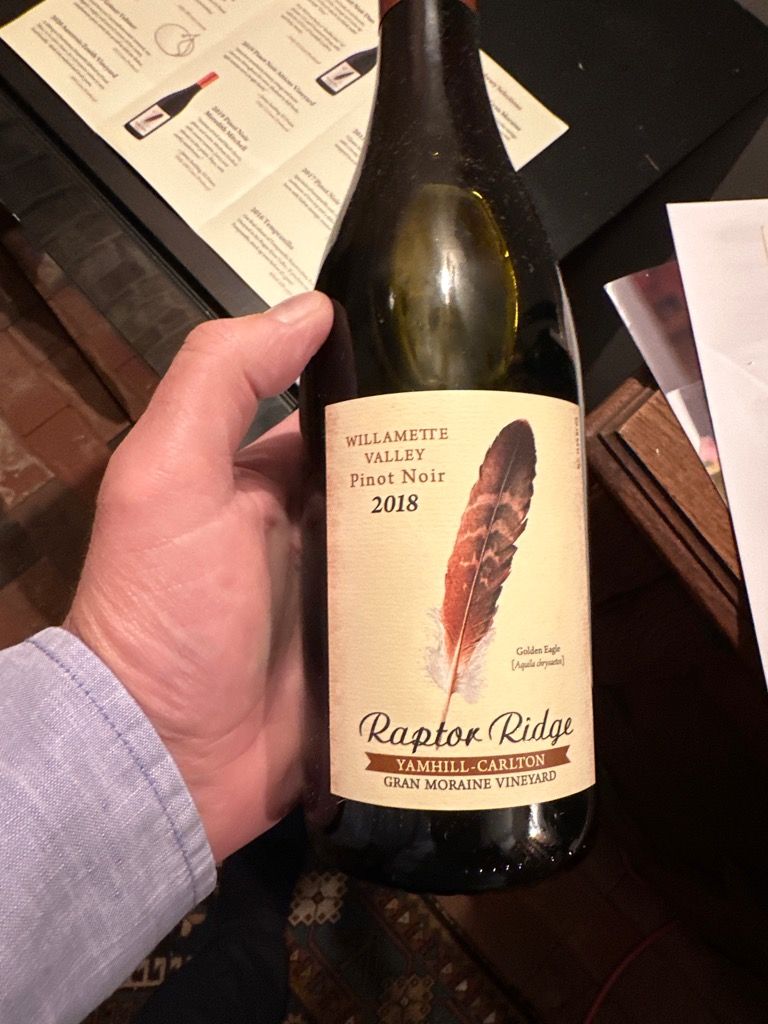 2018 Raptor Ridge Pinot Noir Gran Moraine Vineyard, USA, Oregon ...