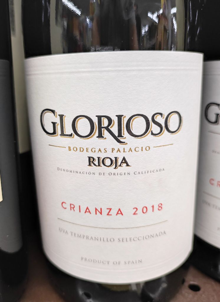 2018 Bodegas Palacio Rioja Glorioso Crianza, Spain, La Rioja, Rioja ...