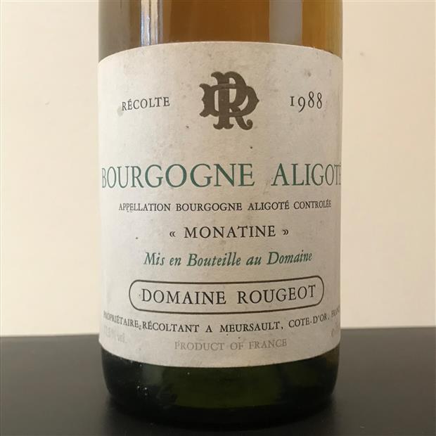 1988 Domaine Rougeot Bourgogne-Aligoté Monatine, France, Burgundy ...