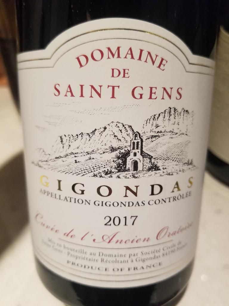 2017 Domaine de Saint Gens Gigondas Cuvée de l'ancien Oratoire, France ...