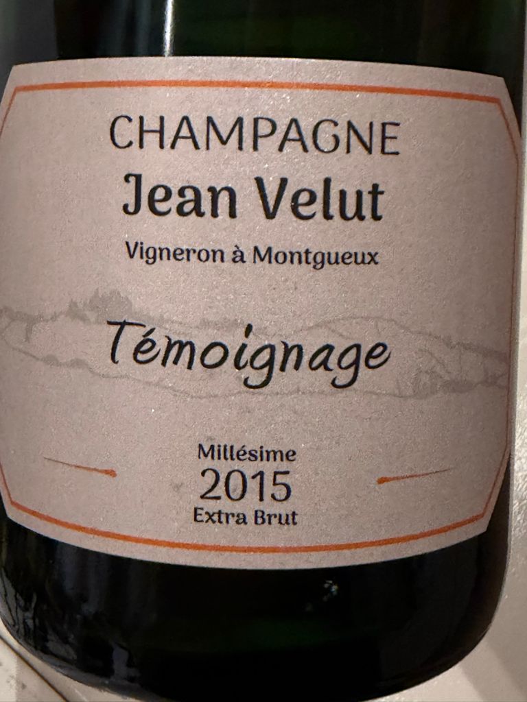 2015 Jean Velut Champagne Cuvée Millésimée Témoignage, France ...