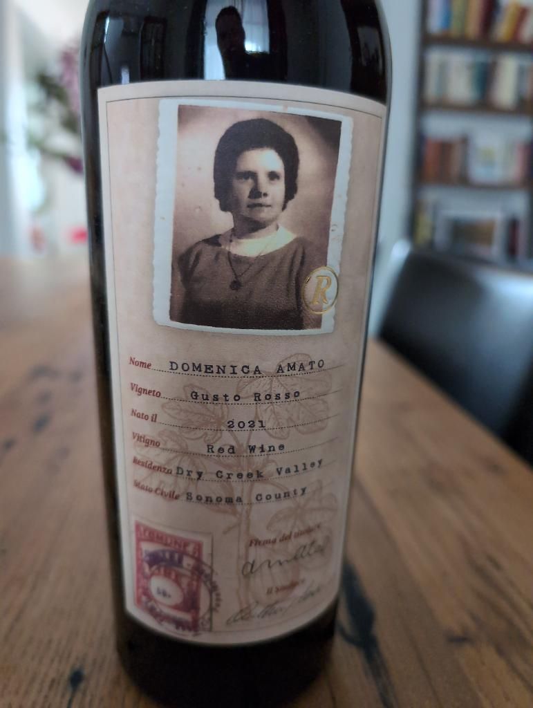 2021 Domenica Amato Gusto Rosso, USA, California, Sonoma County ...