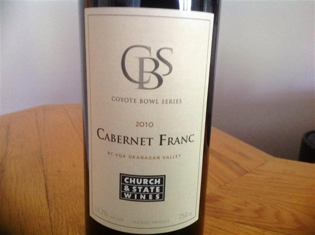 2011 Church & State Wines Cabernet Franc Coyote Bowl, Canada, British ...