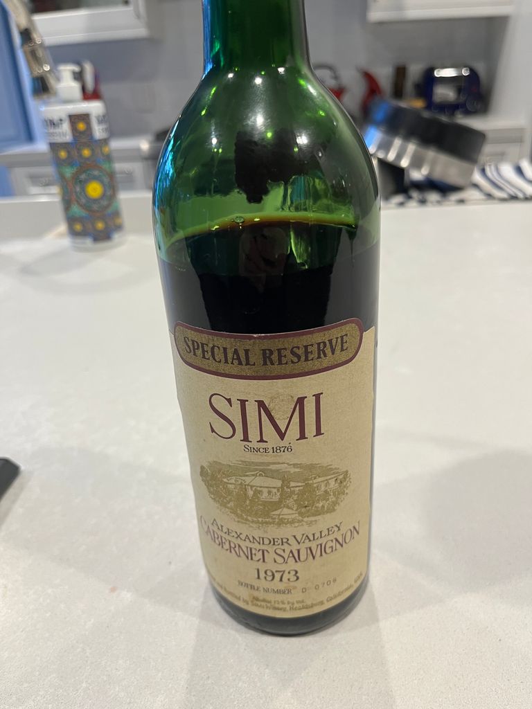 1973 Simi Cabernet Sauvignon Special Reserve Alexander Valley, USA ...