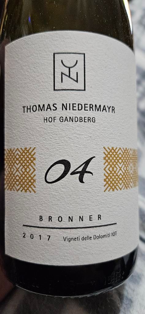 2017 Thomas Niedermayr Bronner T.N. 04 Mitterberg IGT, Italy, Trentino ...