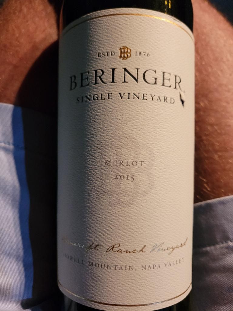 2015 Beringer Vineyards Merlot Napa Valley, USA, California, Napa ...