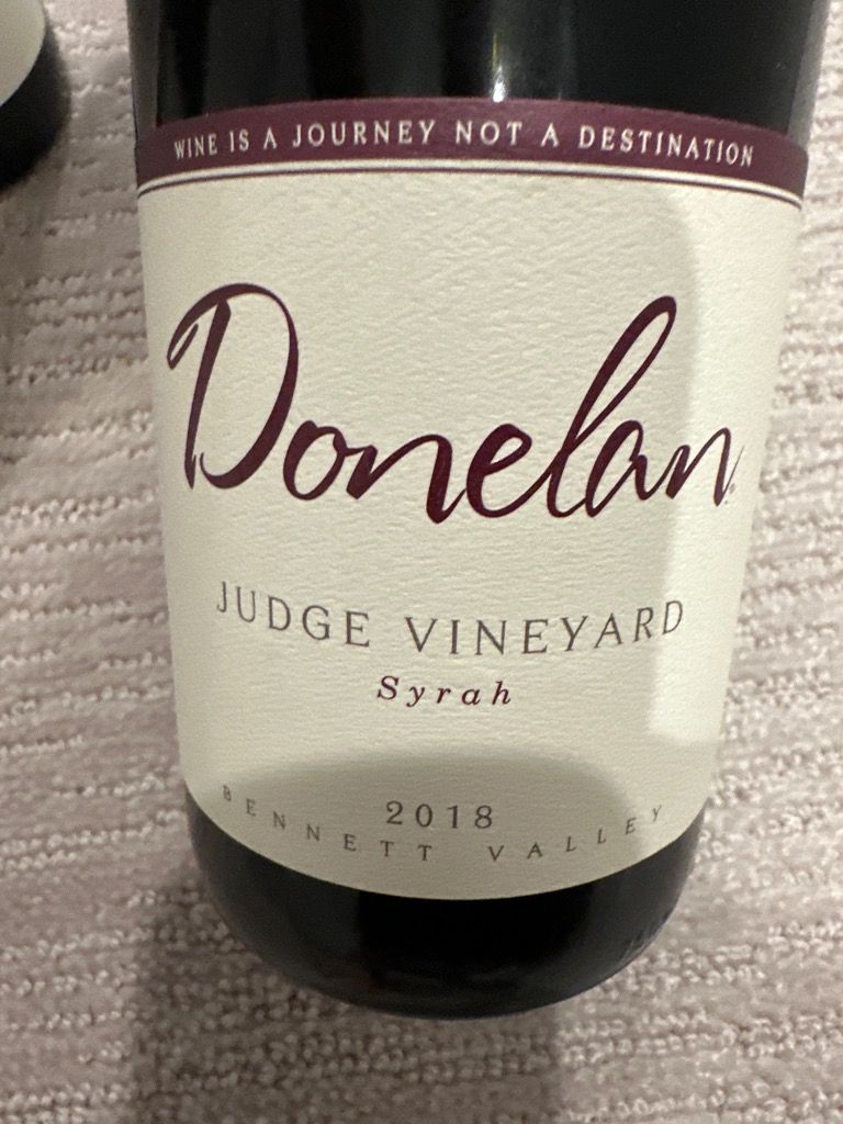2018 Donelan Syrah Judge Vineyard, USA, California, Sonoma County ...