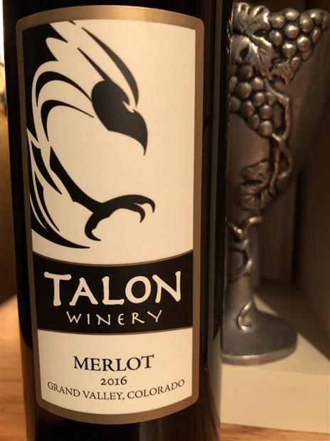 2017 Talon Winery Merlot, USA, Colorado, Grand Valley - CellarTracker