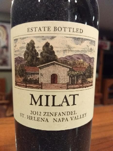 2012 Milat Zinfandel Estate St. Helena, USA, California, Napa Valley ...
