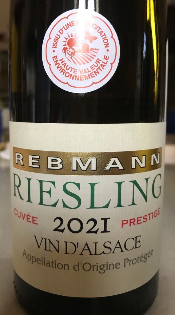 2021 Rebmann Riesling Cuvée Prestige, France, Alsace - CellarTracker