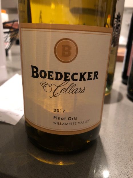2017 Boedecker Cellars Pinot Gris, USA, Oregon, Willamette Valley ...