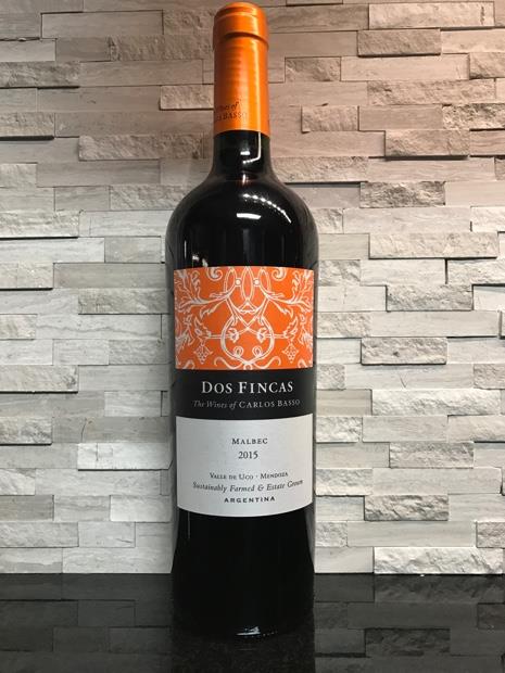 2015 Carlos Basso Malbec Dos Fincas, Argentina, Mendoza, Valle de Uco ...