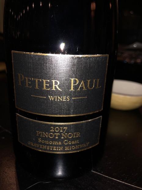 2019 Peter Paul Wines Pinot Noir, USA, California, Sonoma County ...