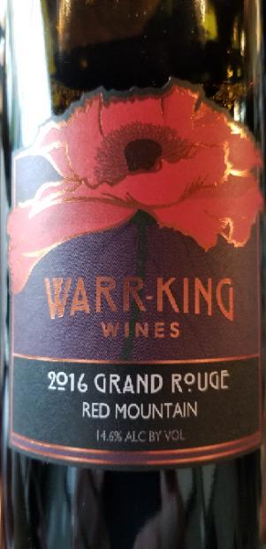 2016 Warr-King Wines Grand Rouge, USA, Washington, Columbia Valley, Red ...