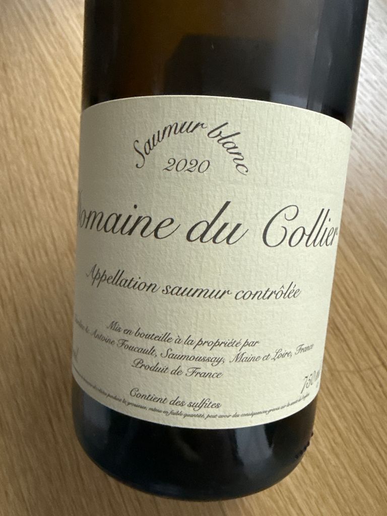 2020 Domaine du Collier Saumur Blanc, France, Loire Valley, Anjou ...