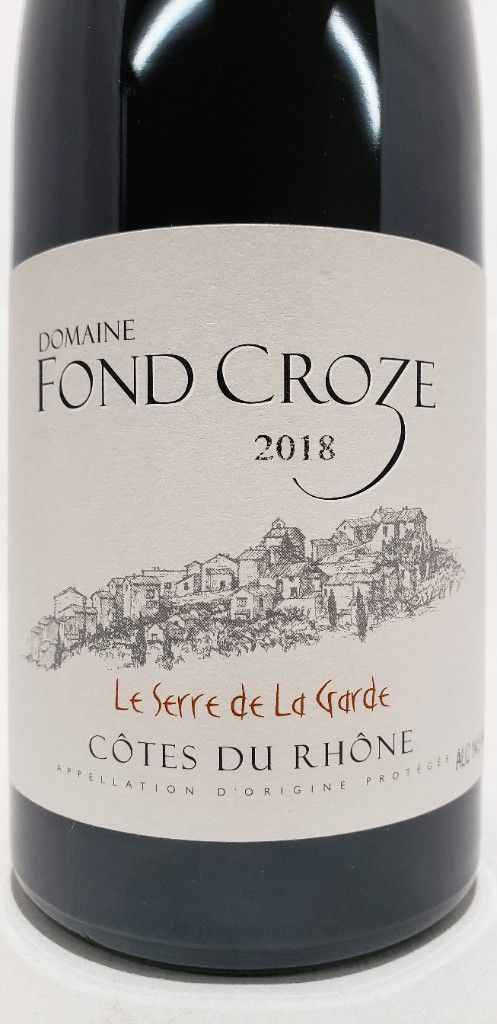2017 Domaine Fond Croze Côtes du Rhône Serre de la Garde, France, Rhône ...