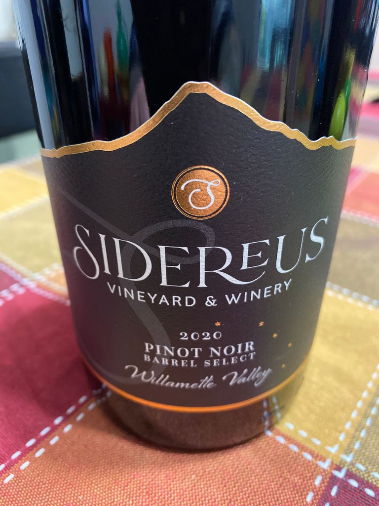 2020 Sidereus Vineyard & Winery Pinot Noir Barrel Select, USA, Oregon ...