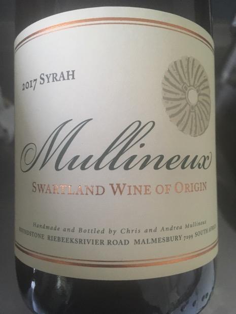 2017 Mullineux Syrah, South Africa, Coastal Region, Swartland - CellarTracker