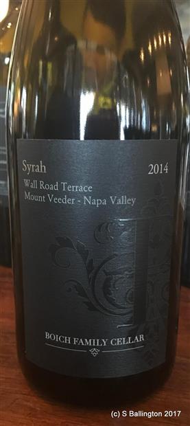 2014 Boich Family Cellar Syrah Wall Road Terrace, USA, California, Napa ...