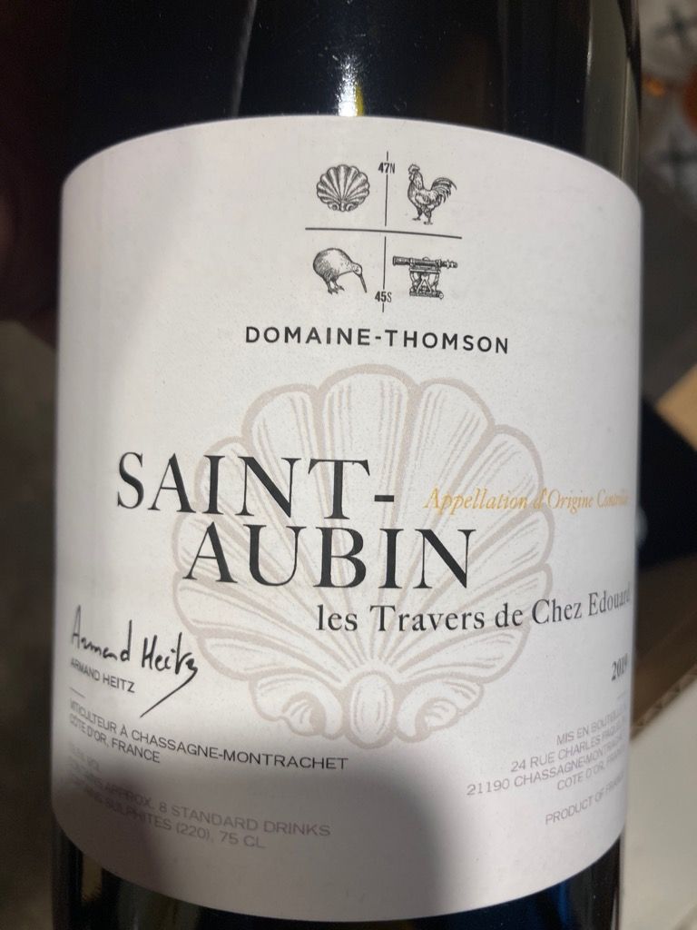 2020 Domaine-Thomson Saint-Aubin les Travers de Chez Edouard, France ...