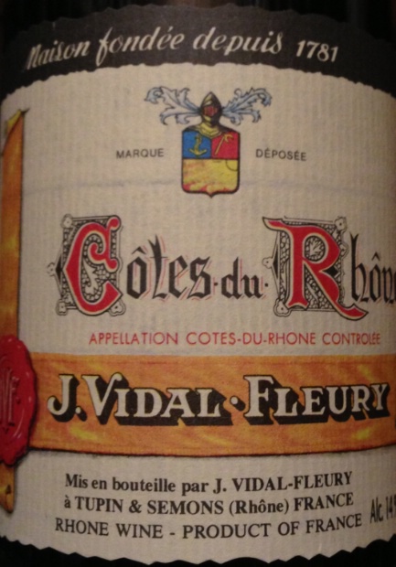 2005 J. Vidal-Fleury Côtes du Rhône, France, Rhône, Southern Rhône ...
