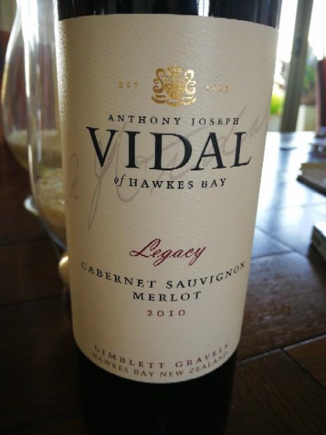 2010 Vidal Estate Legacy Series Cabernet Sauvignon/Merlot, New Zealand ...