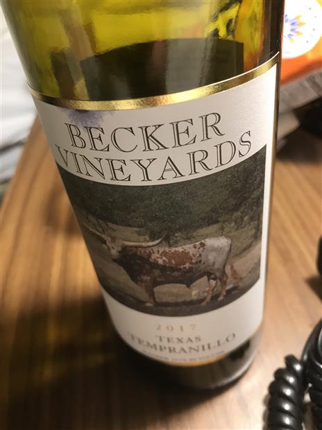 2018 Becker Vineyards Tempranillo, USA, Texas, Texas Hill Country ...