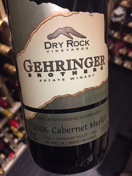 2006 Gehringer Brothers Estate Winery Cabernet-Merlot Dry Rock ...