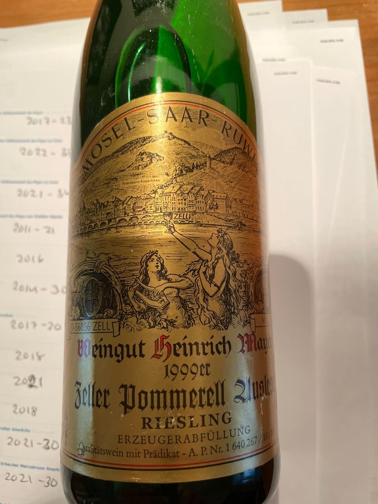 2001 Weingut Heinrich Mayer Riesling Zeller Petersborn-Kapertchen ...