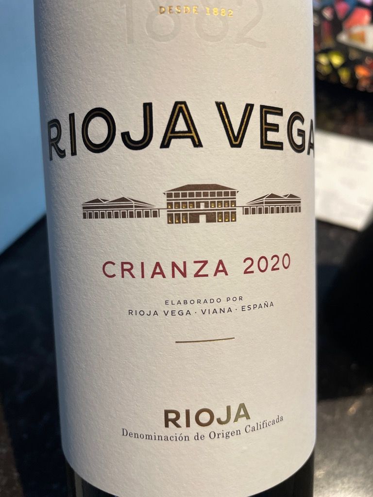 2020 Rioja Vega Rioja Crianza, Spain, La Rioja, Rioja - CellarTracker